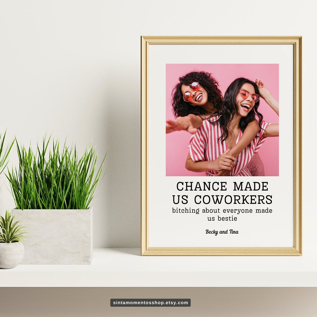 Personalised Work Bestie Picture Wall Art Printable, Chance Made Us ...
