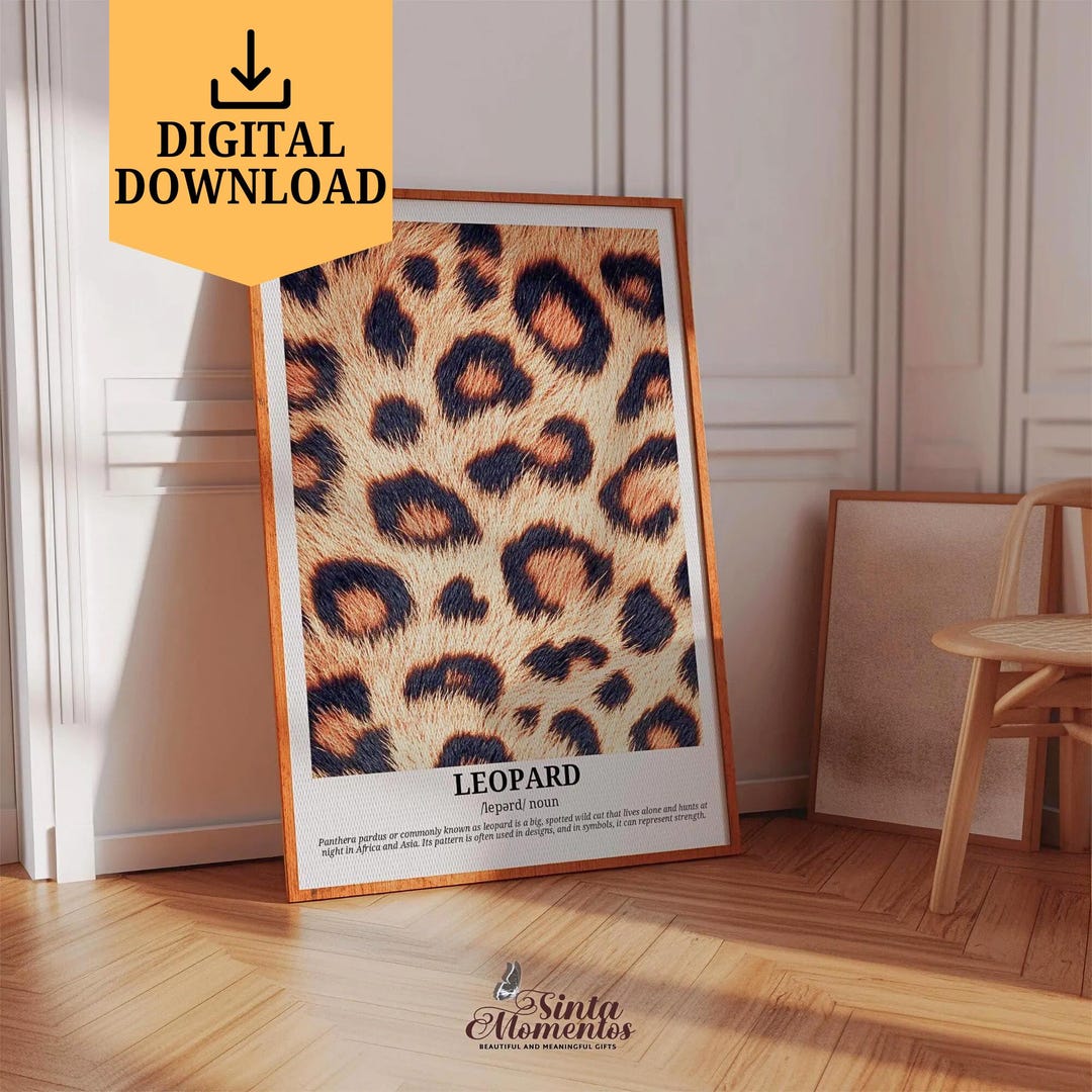 Leopard Definition Print, Leopard Poster Digital Download, Maximalist ...