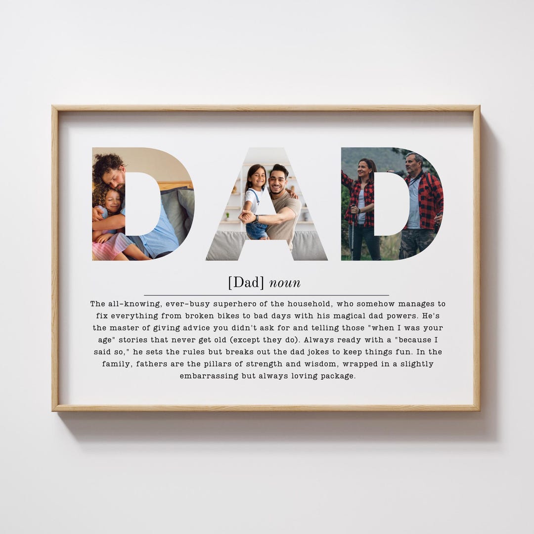 Personalized DAD Photo Collage Gift, Dad Definition Gift, Father's Day ...