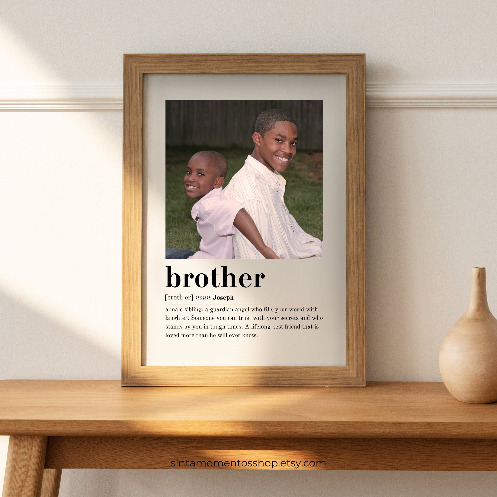 Personalised Brother Photo Definition Printable Wall Art, Brother ...