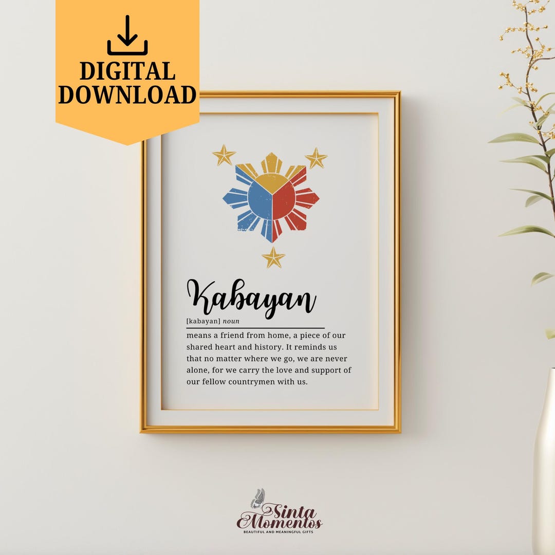 Kabayan Definition Printable Wall Art, Filipino Poster, Kabayan ...