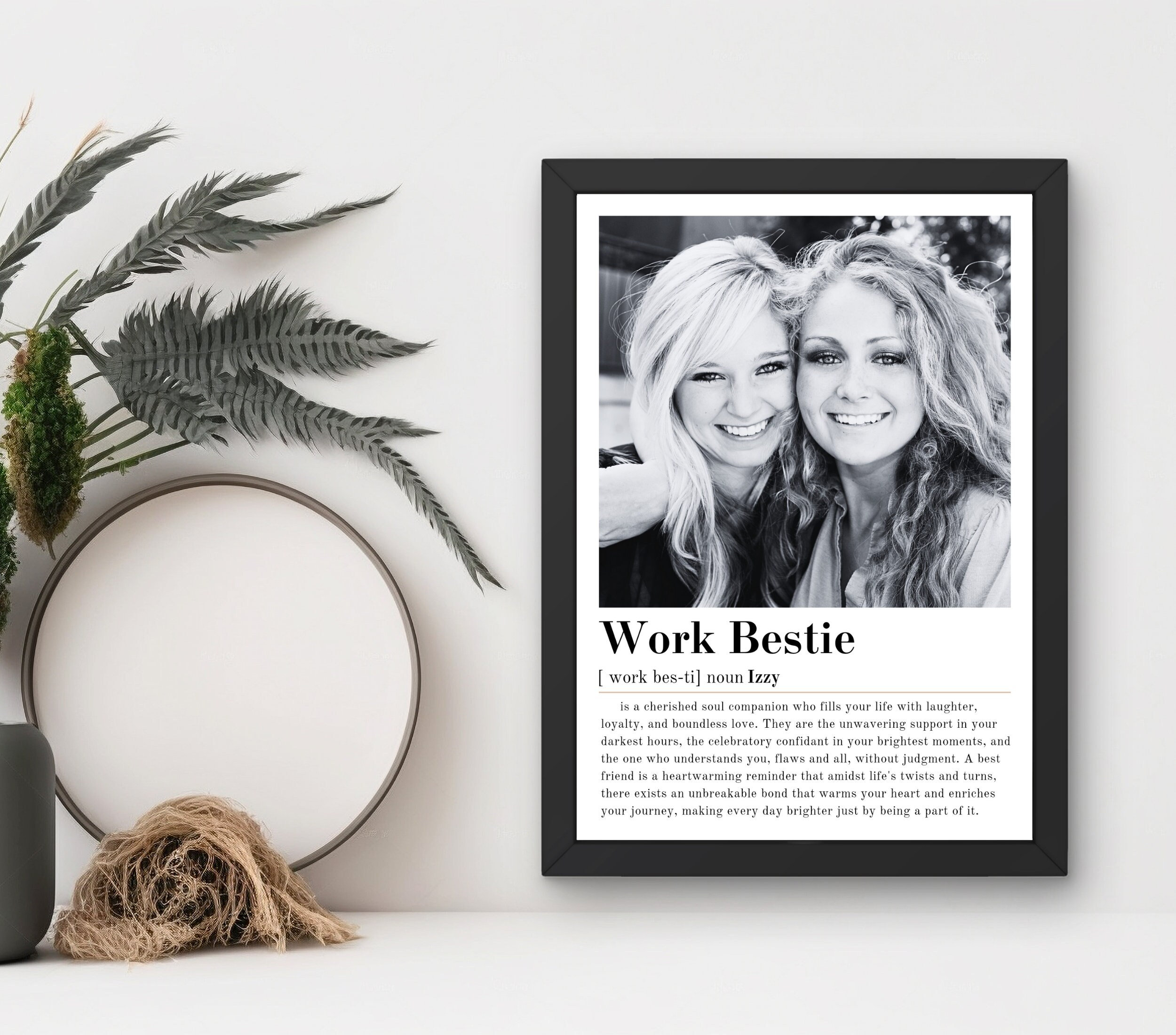 Work Bestie Personalized Picture Frame Digital Download, Work Bestie ...