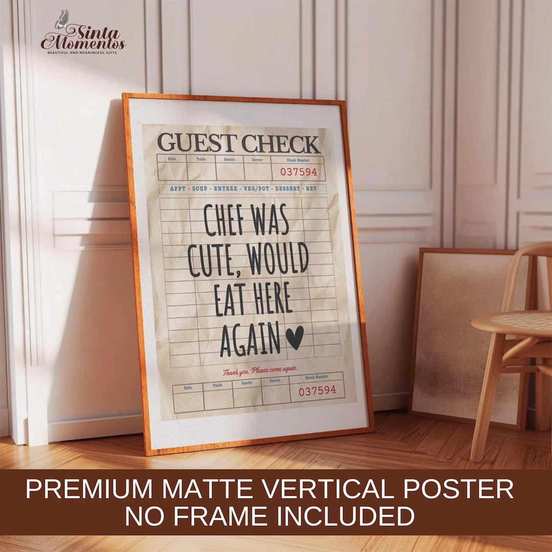 Trendy Guest Check Print Chef Was Cute Would Eat Here Again Modern ...