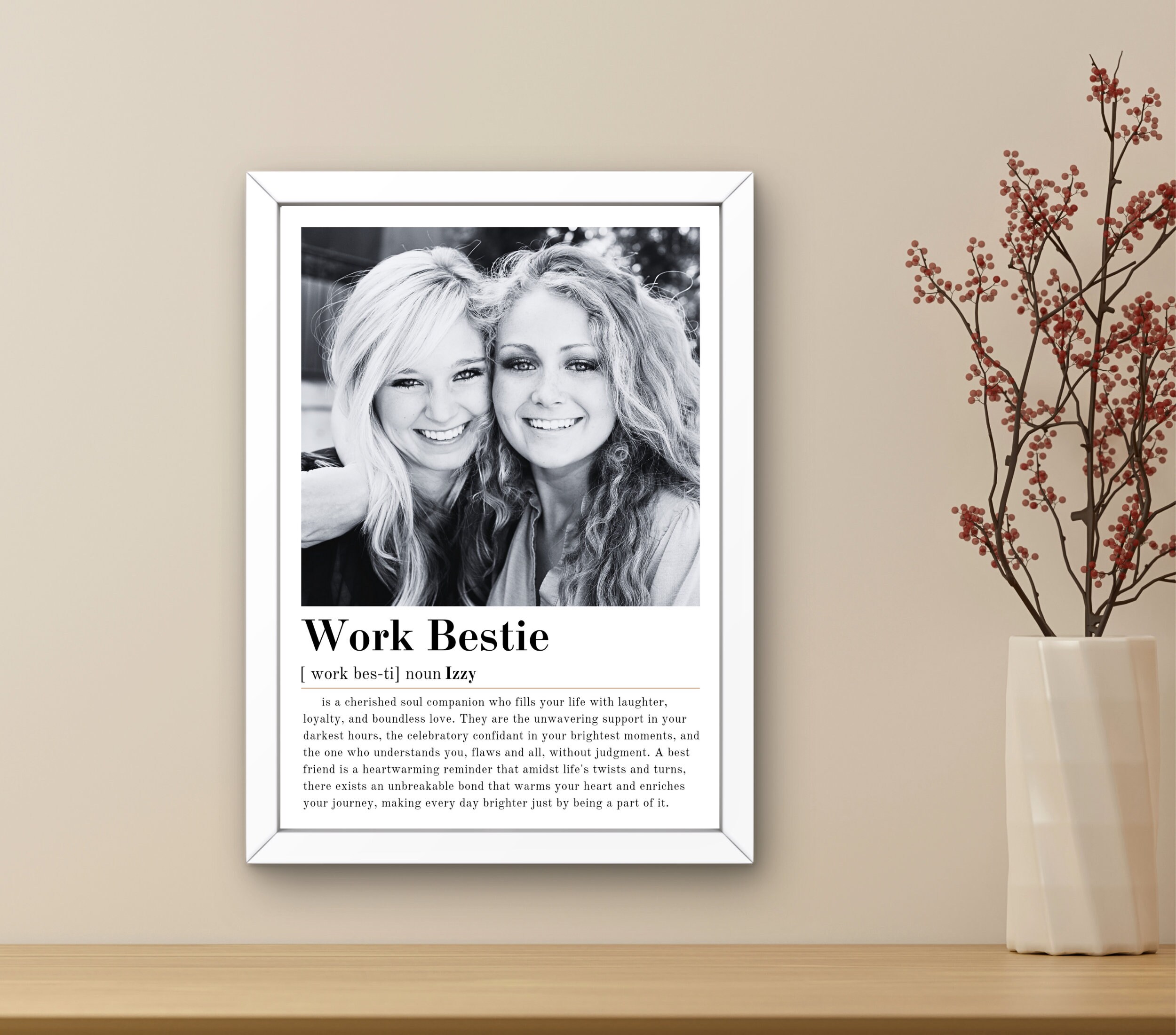 Work Bestie Personalized Picture Frame Digital Download, Work Bestie ...