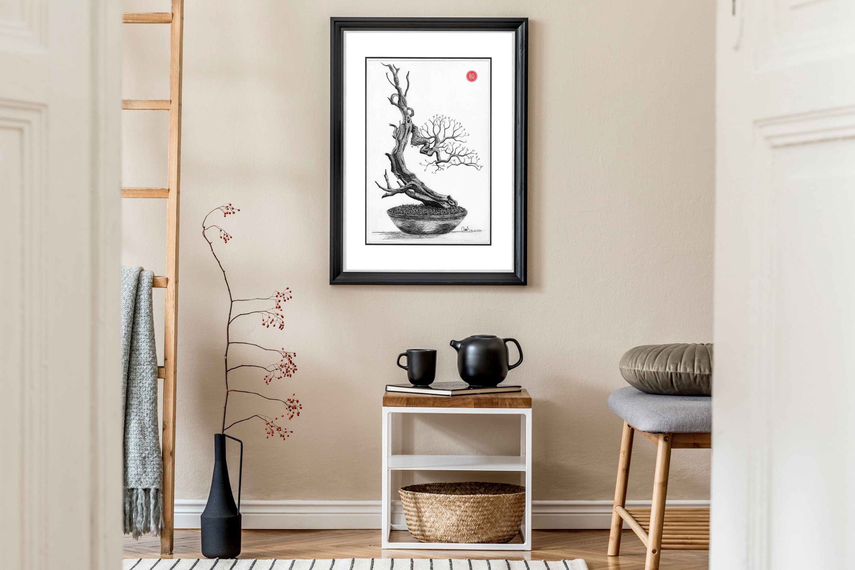 1 Deciduous Bonsai Tree in Winter, Poster, Decor, Art, Japanese, Gift ...