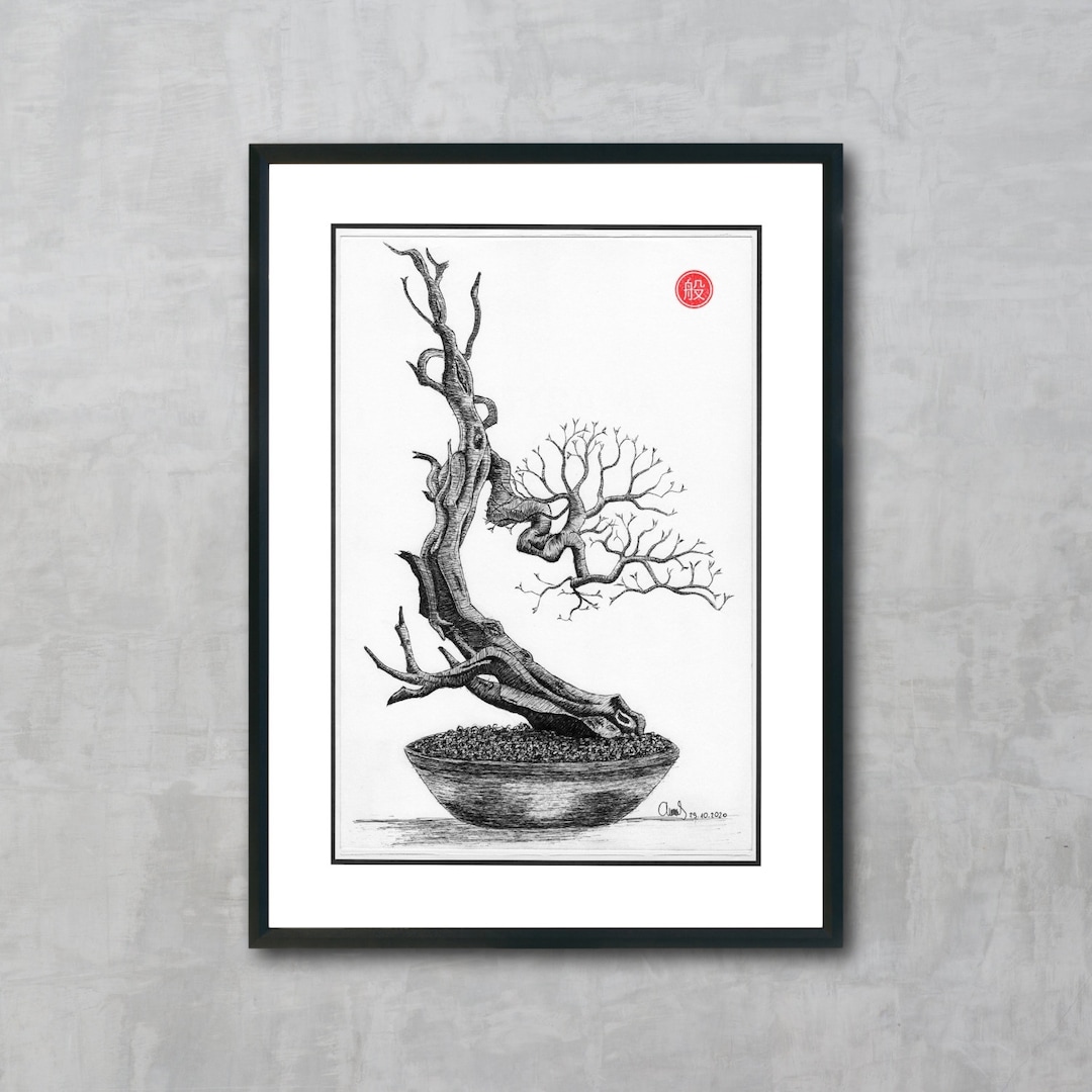 1 Deciduous Bonsai Tree in Winter, Poster, Decor, Art, Japanese, Gift ...