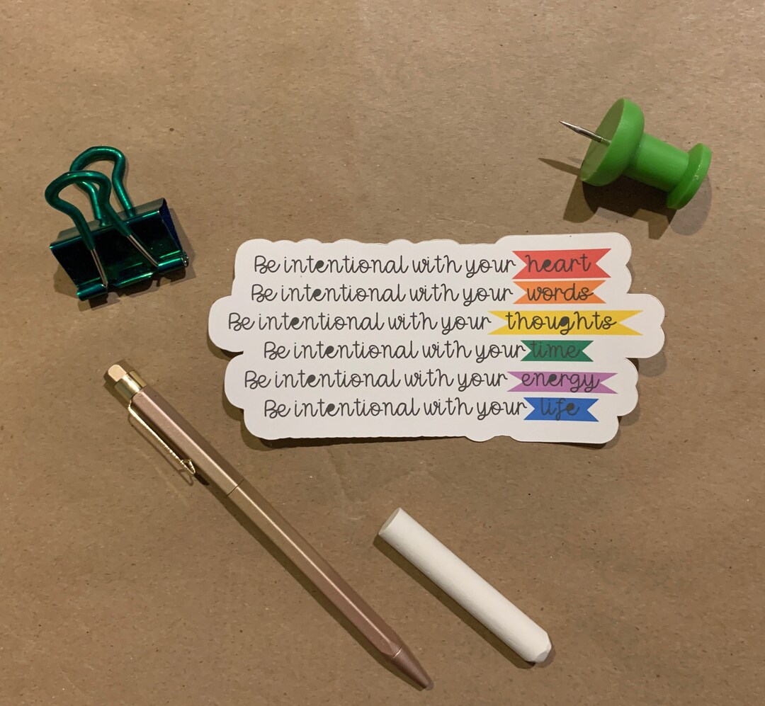 Be Intentional Sticker - Etsy