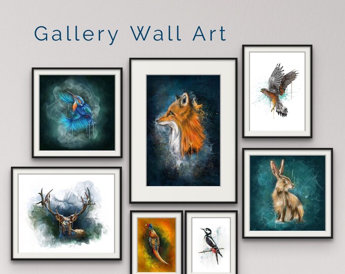 Gallery Wall Art Set Wall Art Print Bundle of Wildlife Animals ...