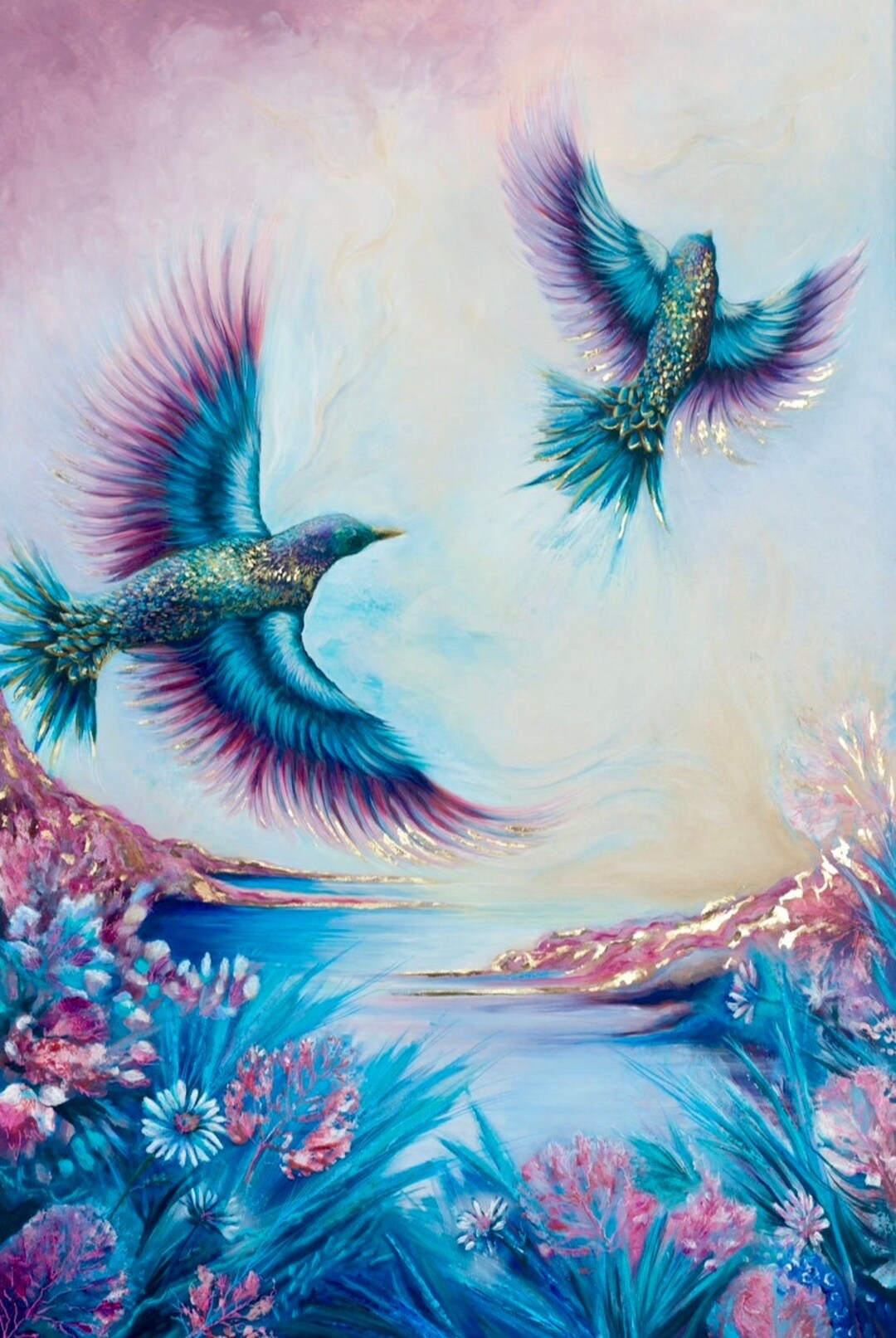 Original Contemporary Starling Painting on Canvas - Etsy