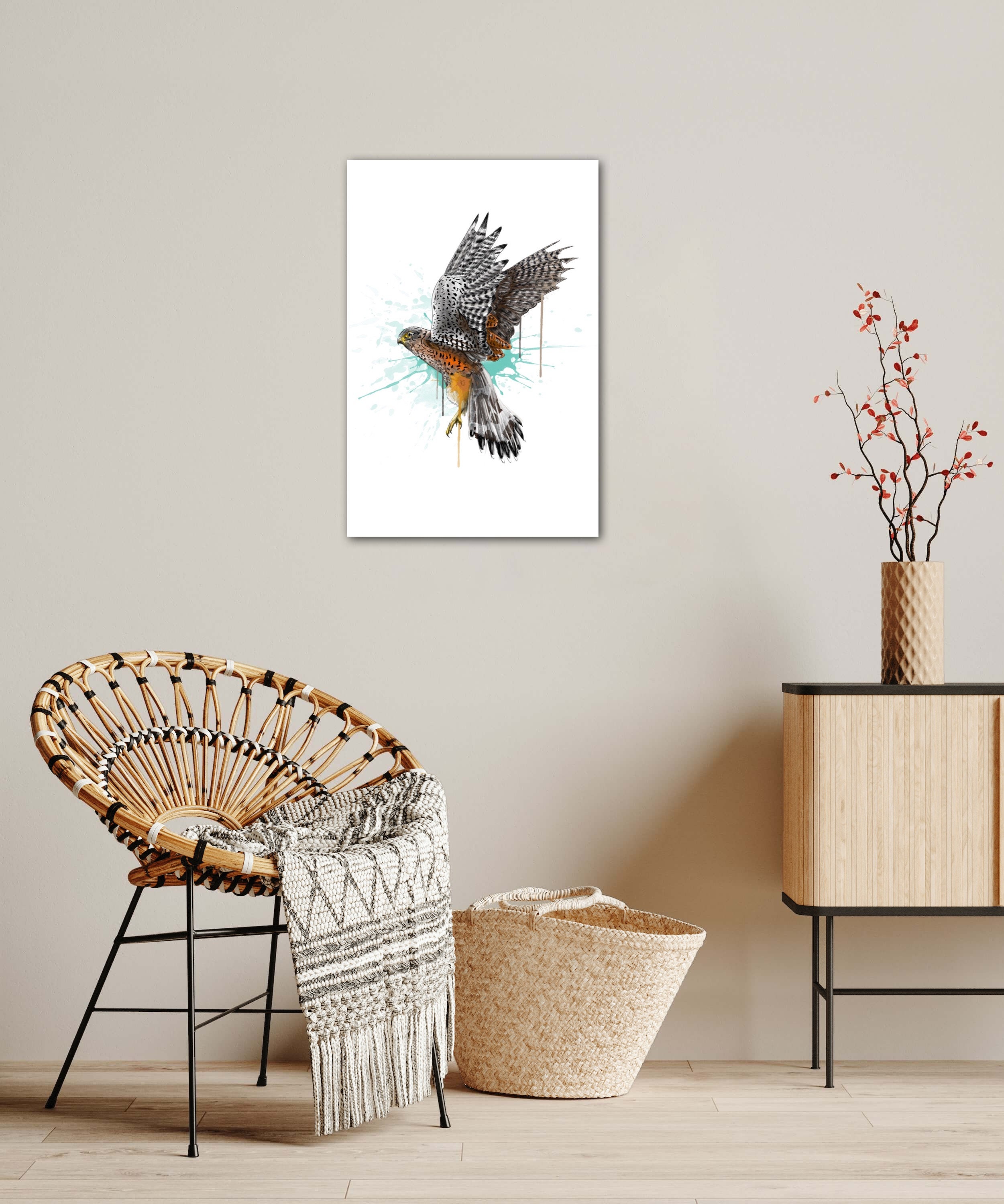 Kestrel Bird of Prey Animal Art Print Wall Hanging Nature Wildlife Art ...