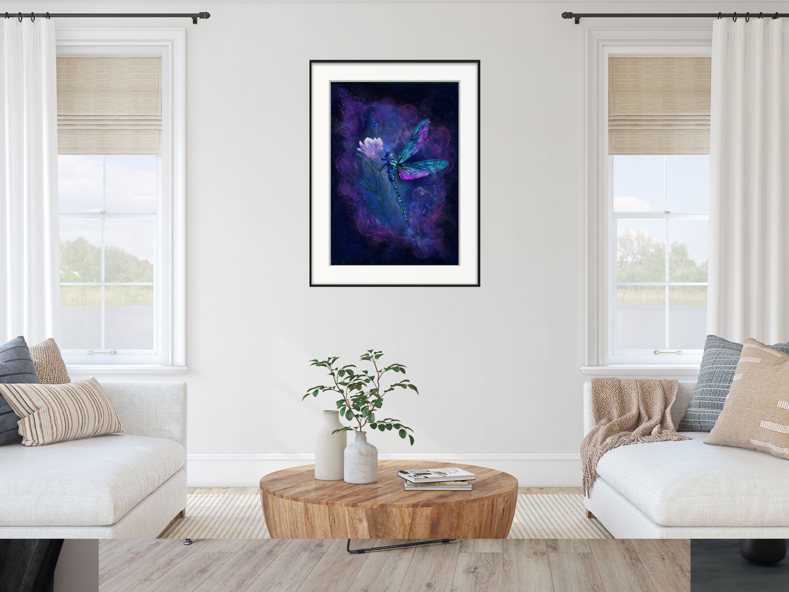 Dragonfly Wall Art Print Abstract Dragonfly Insect Nature - Etsy