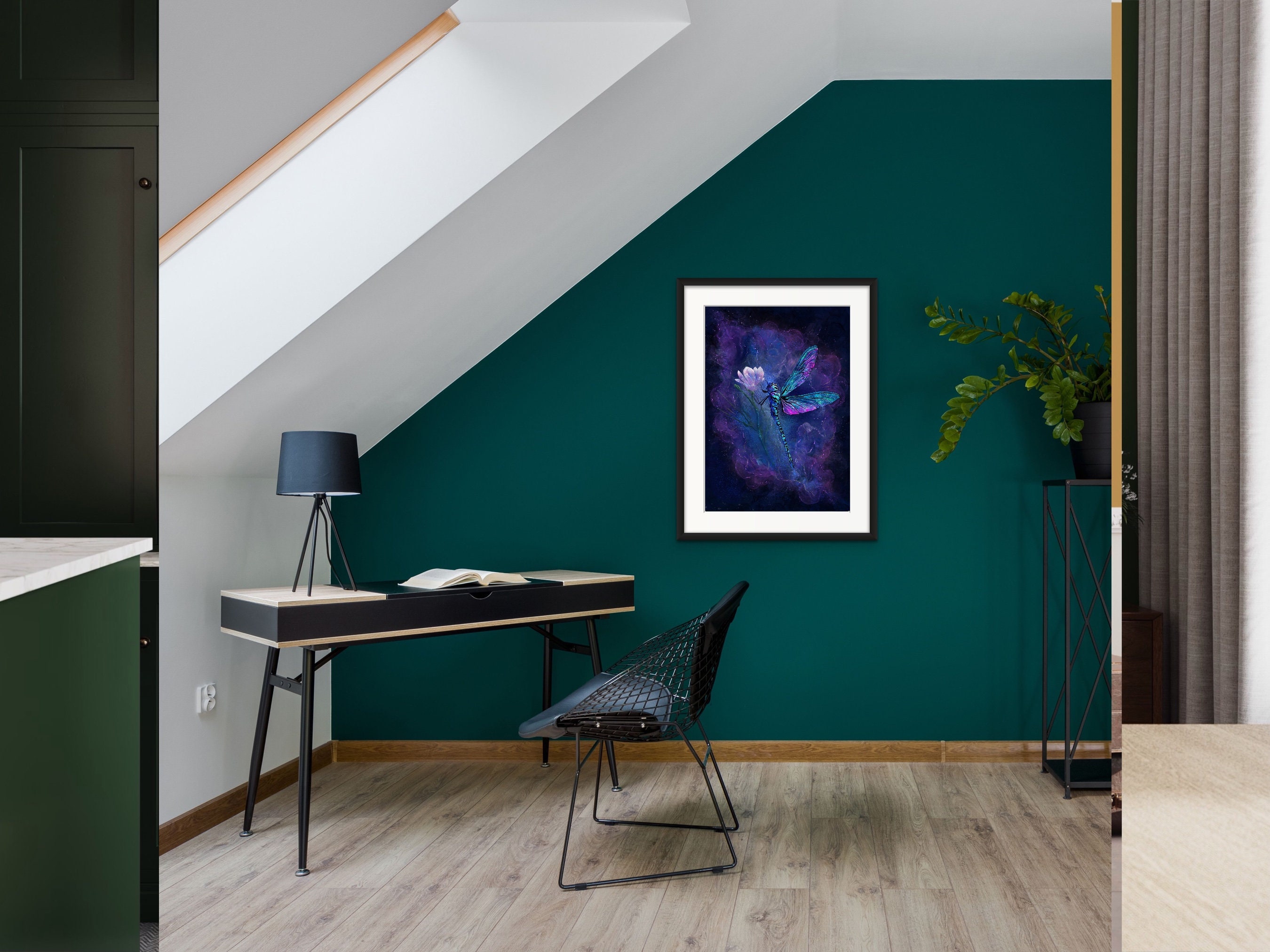 Dragonfly Wall Art Print Abstract Dragonfly Insect Nature Wildlife Home ...