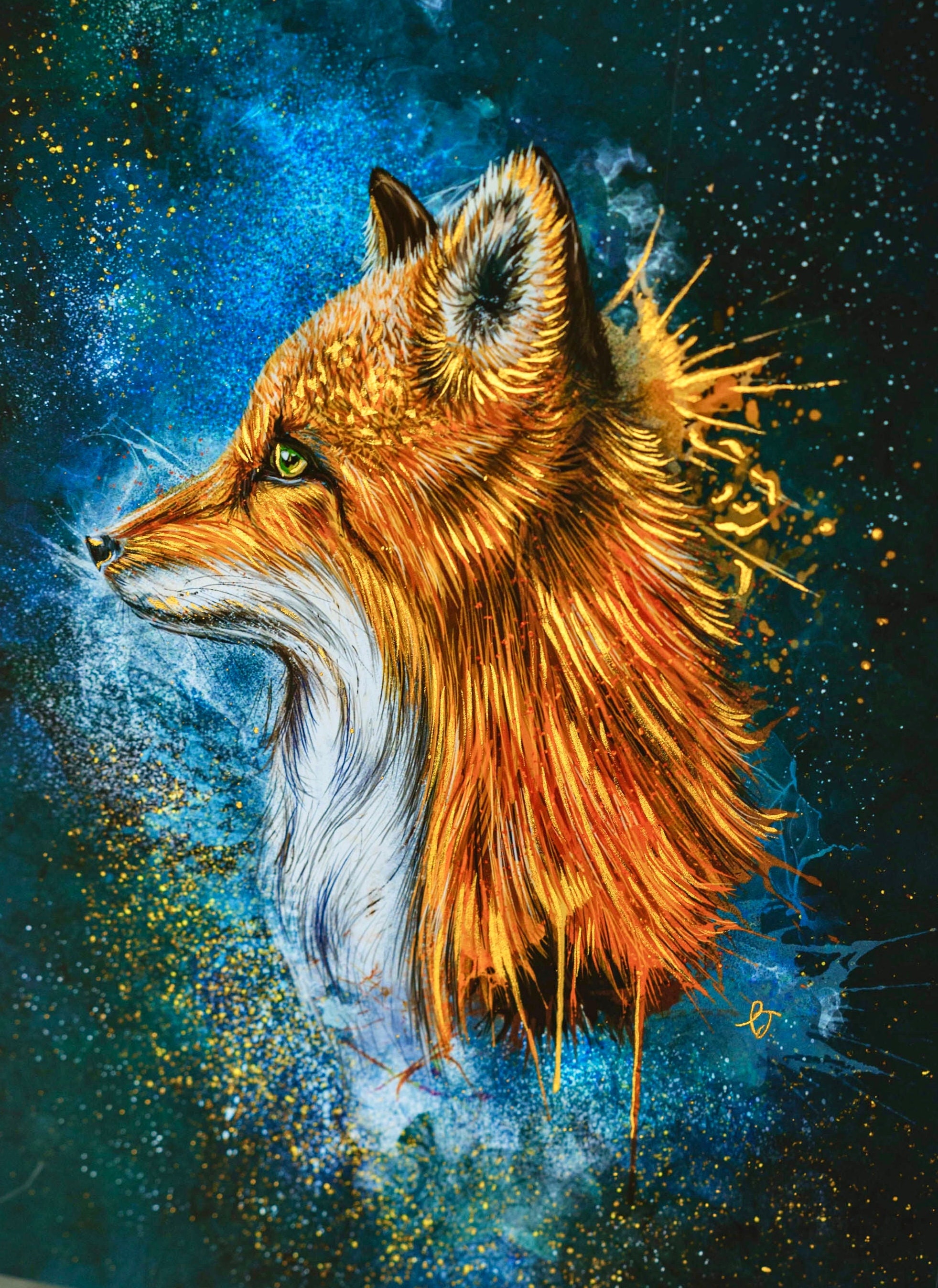 Abstract Fox Painting