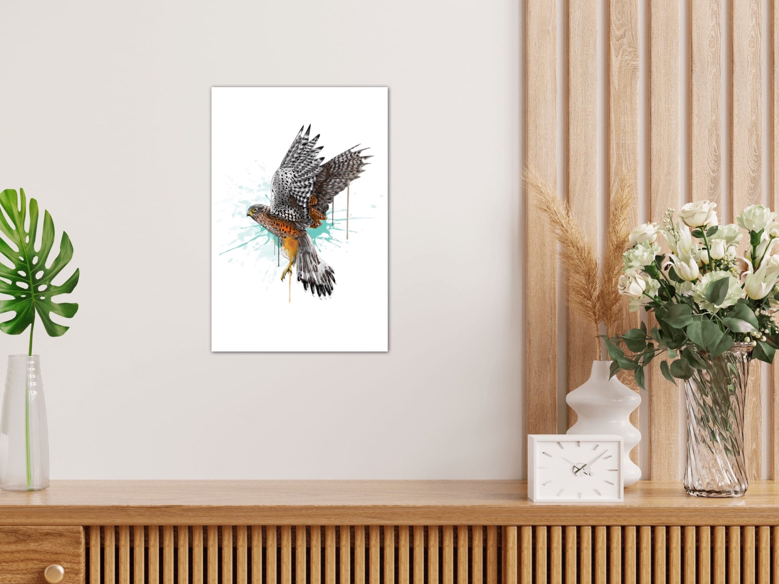 Kestrel Bird of Prey Animal Art Print Wall Hanging Nature Wildlife Art ...