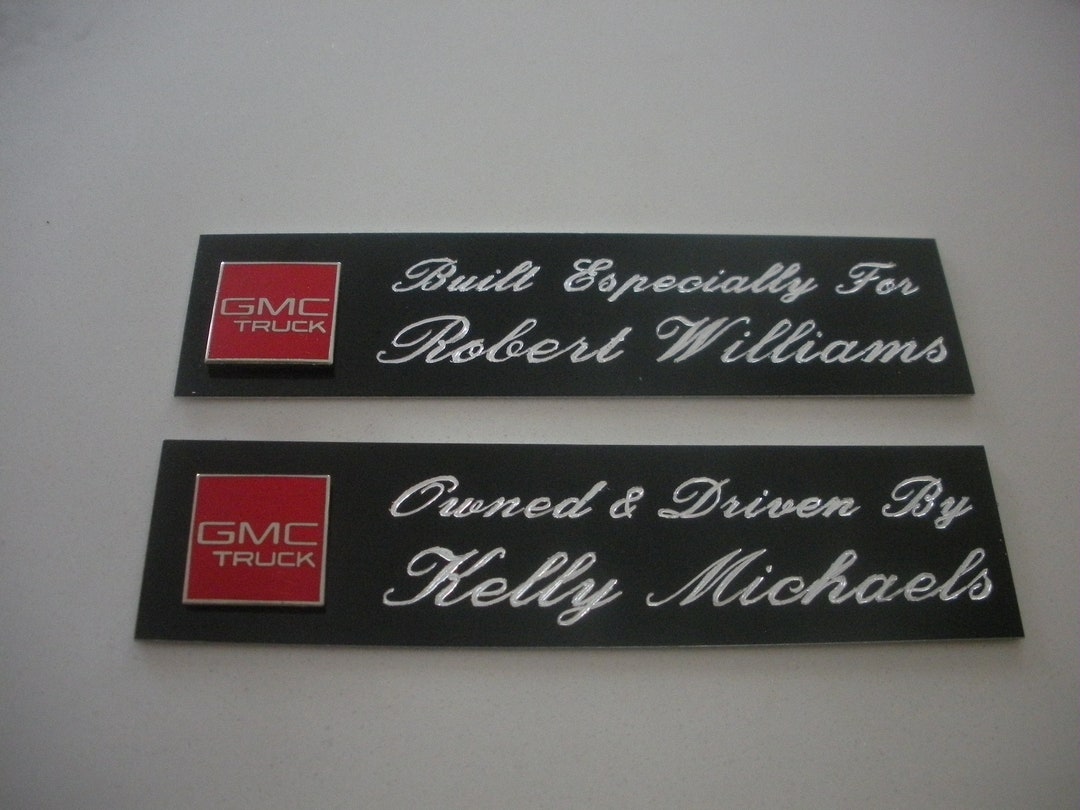 GMC Automotive Personalized Custom Engraved Nameplate for Dashboard or ...