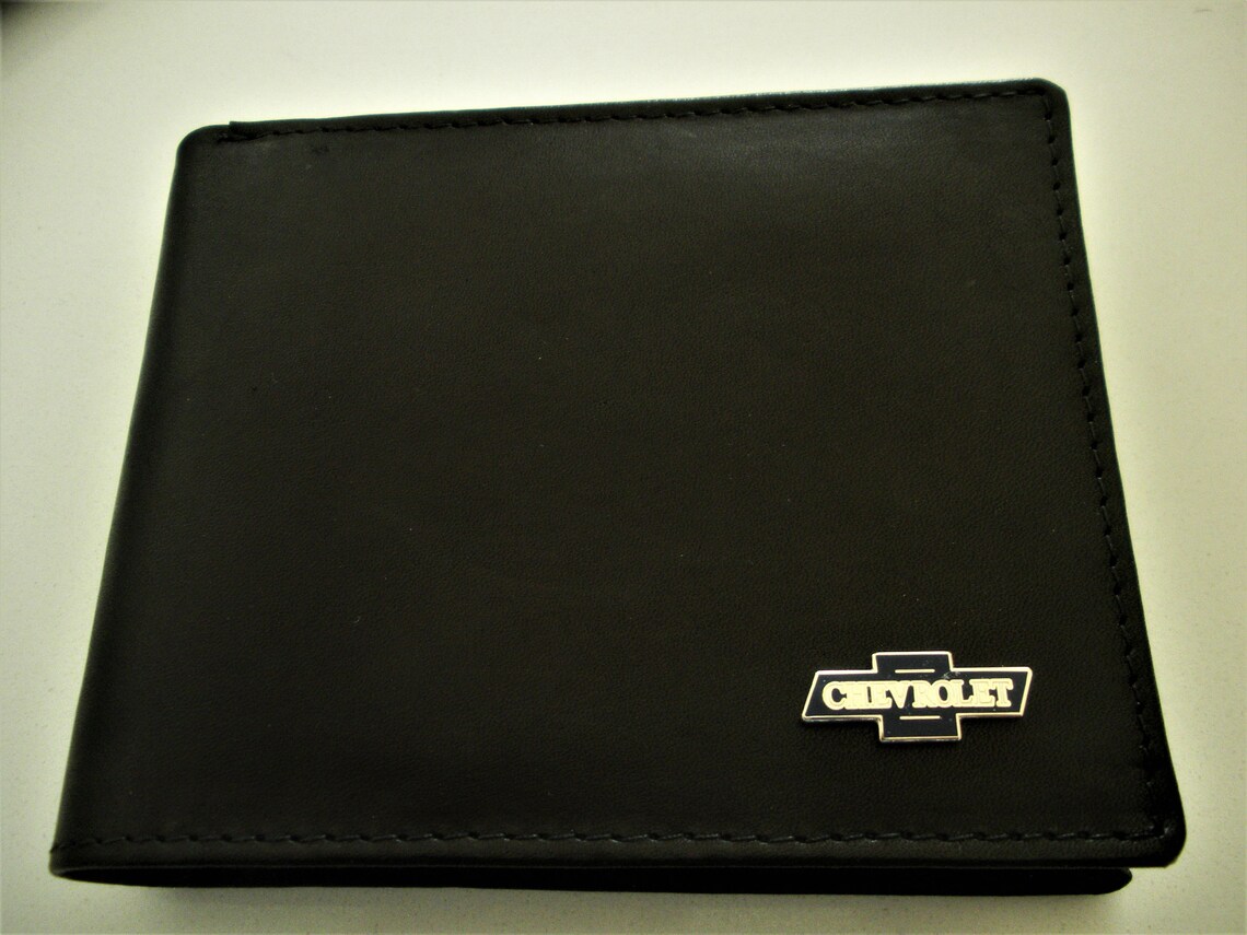 Chevrolet Top Grain Black Leather Bifold Wallet Great Gift | Etsy