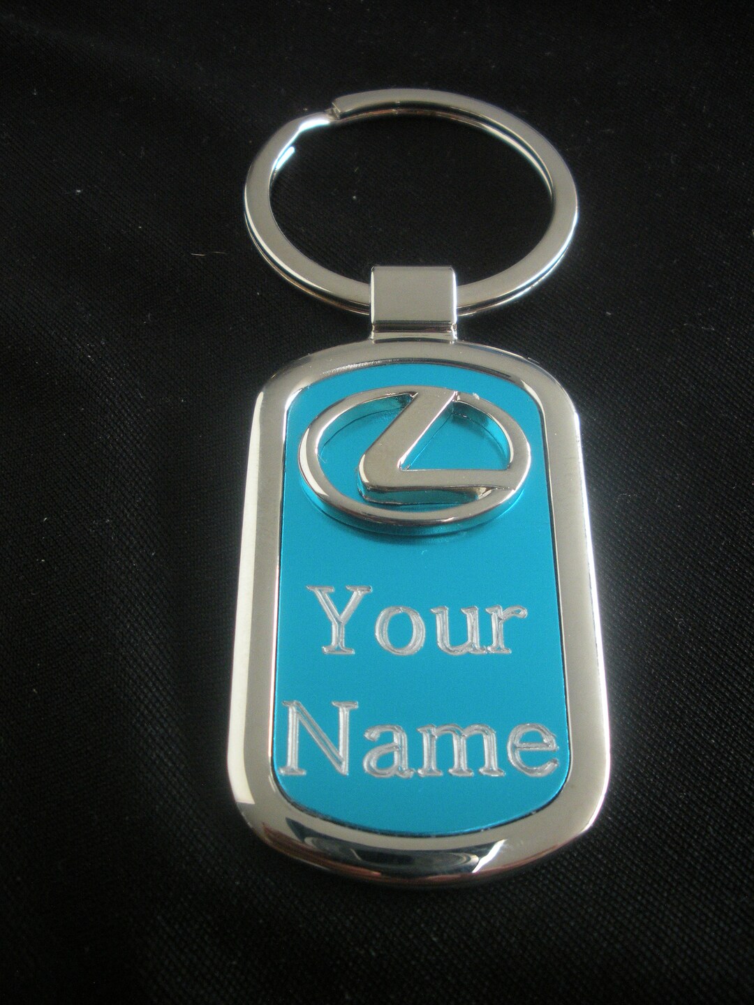 Lexus Luxury Blue Onyx & Silver Keyring-free Engraving, , Birthday ...