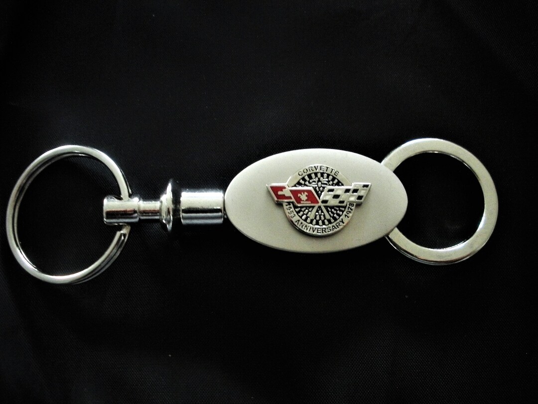 Corvette 25th Silver Anniversary Valet Keyring-free Engraving ...