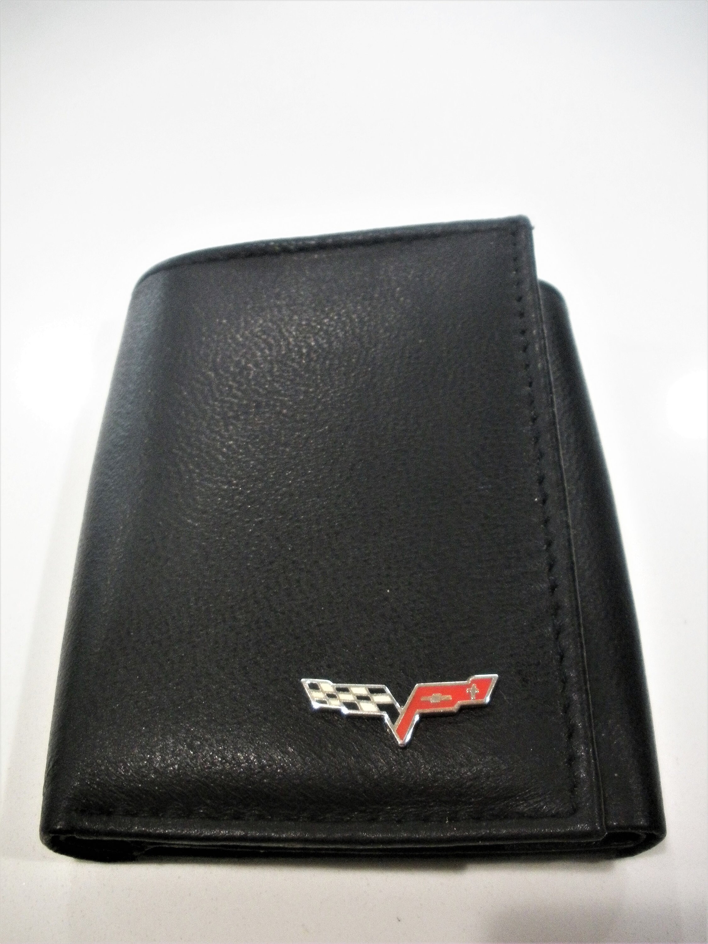 Corvette C6 Vintage Top Grain Black Leather Trifold Wallet - Etsy
