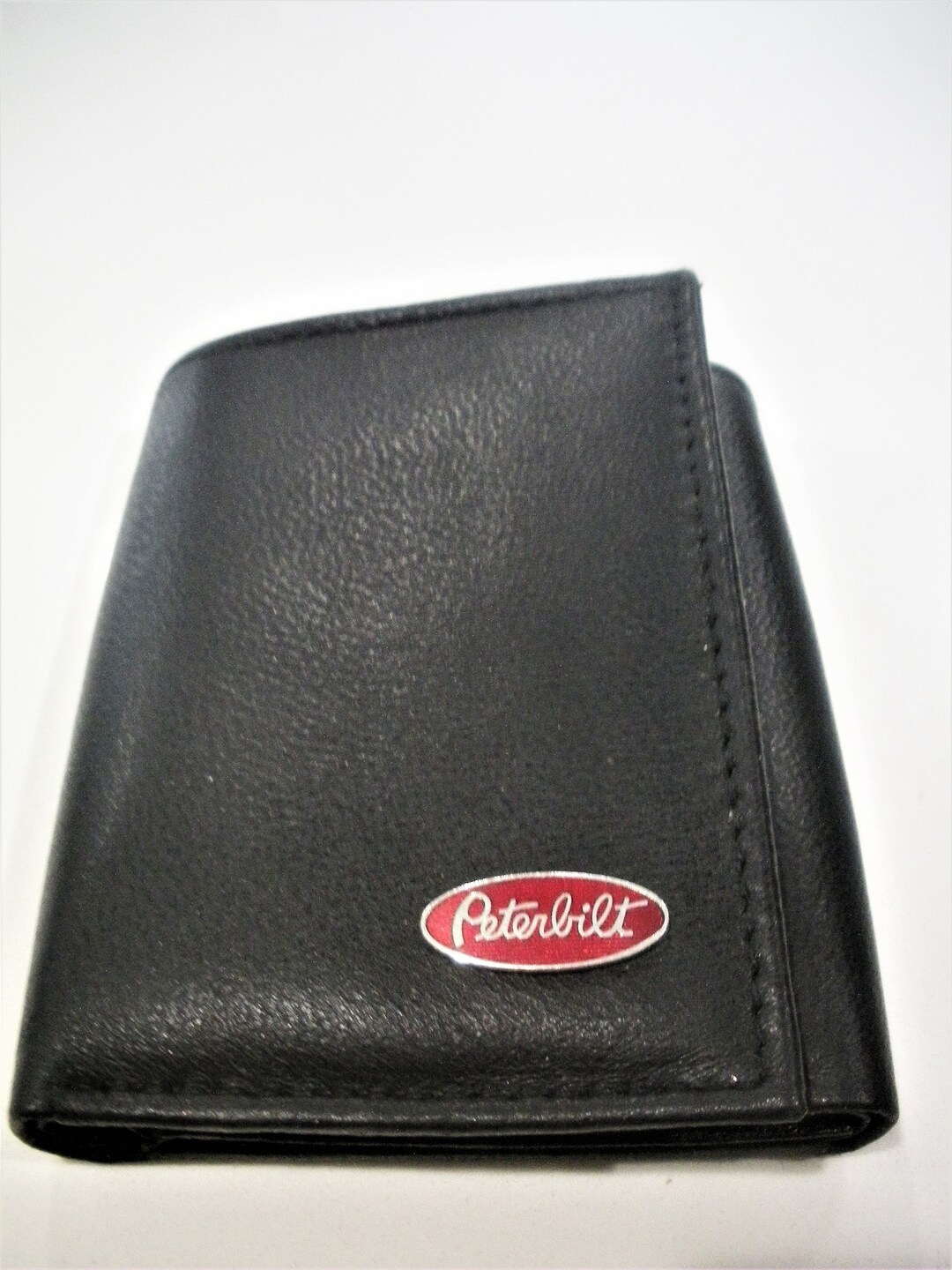 Peterbilt Vintage Top Grain Black Leather Trifold Wallet, RFID ...