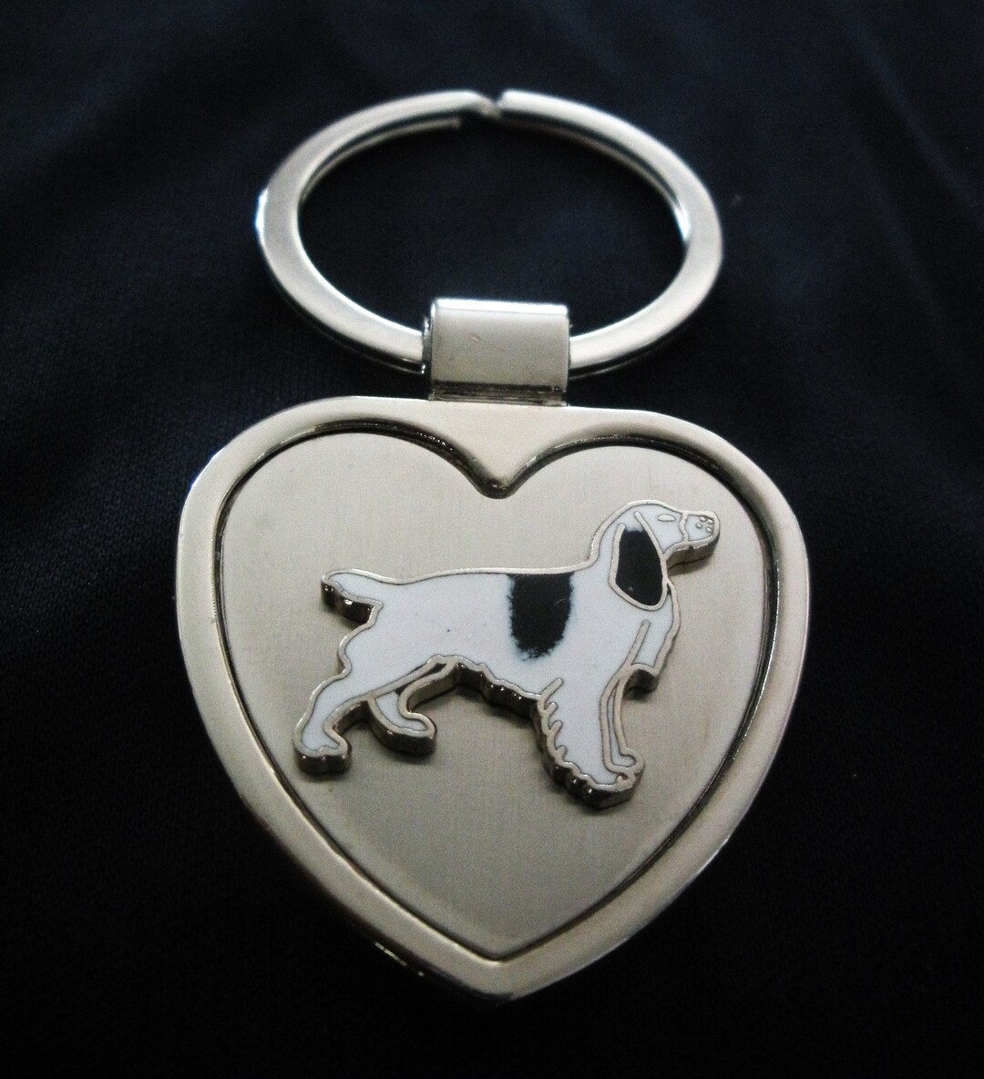 Springer Spaniel Silver Heart Shaped Keyring-free Engraving, Birthday ...