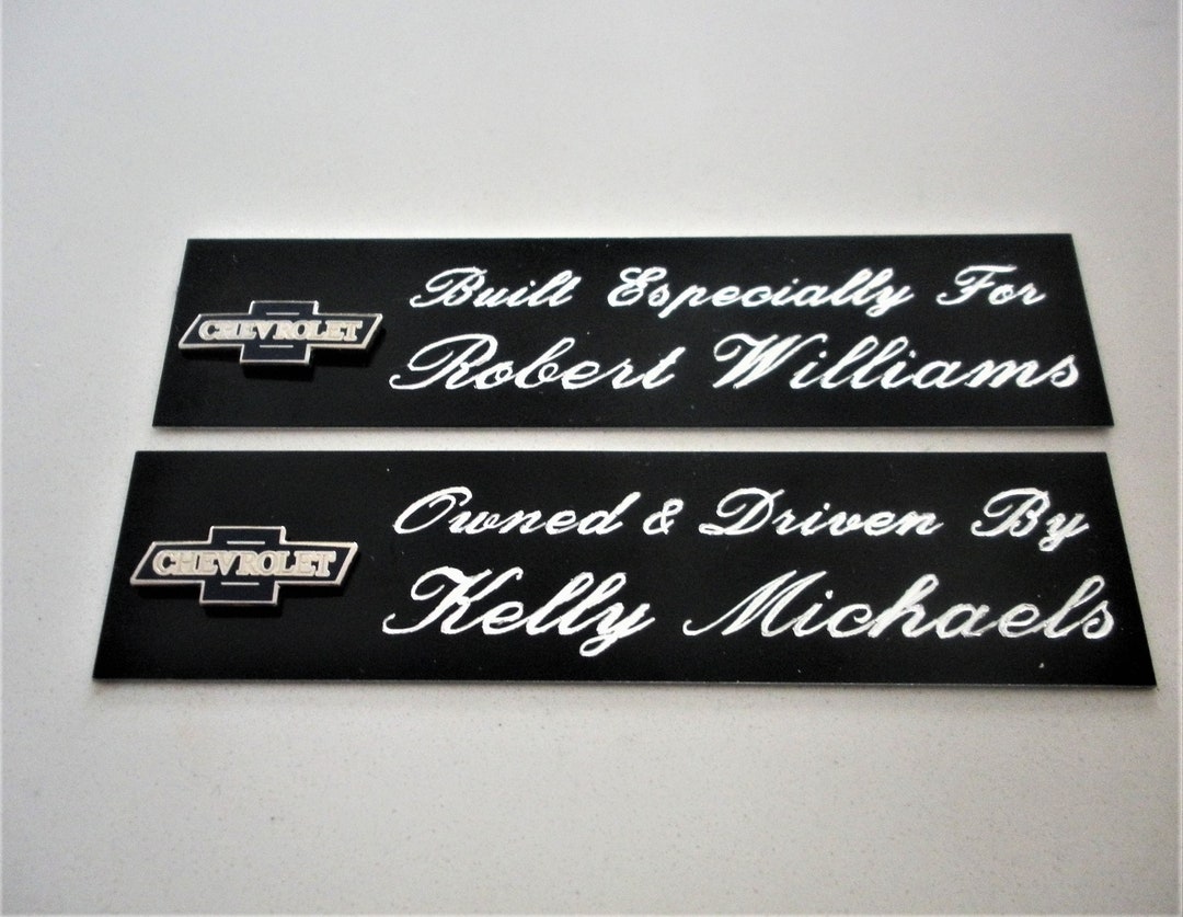 Chevrolet Automotive Personalized Custom Engraved Nameplate for ...