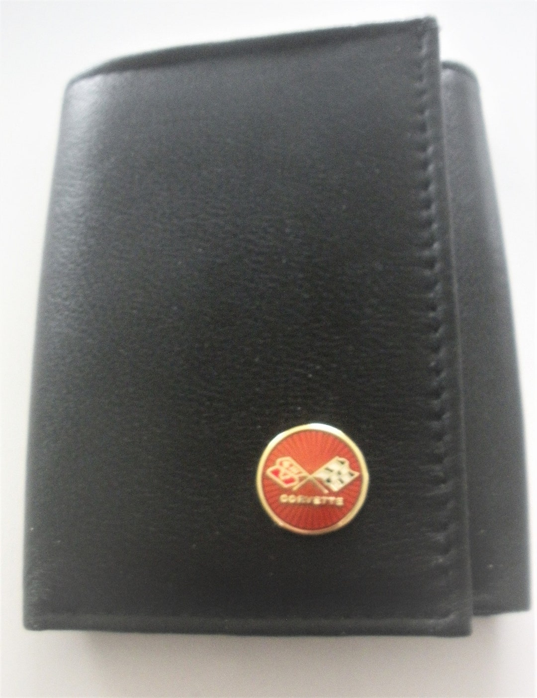 Corvette C3 Vintage Top Grain Black Leather Trifold Wallet - Etsy