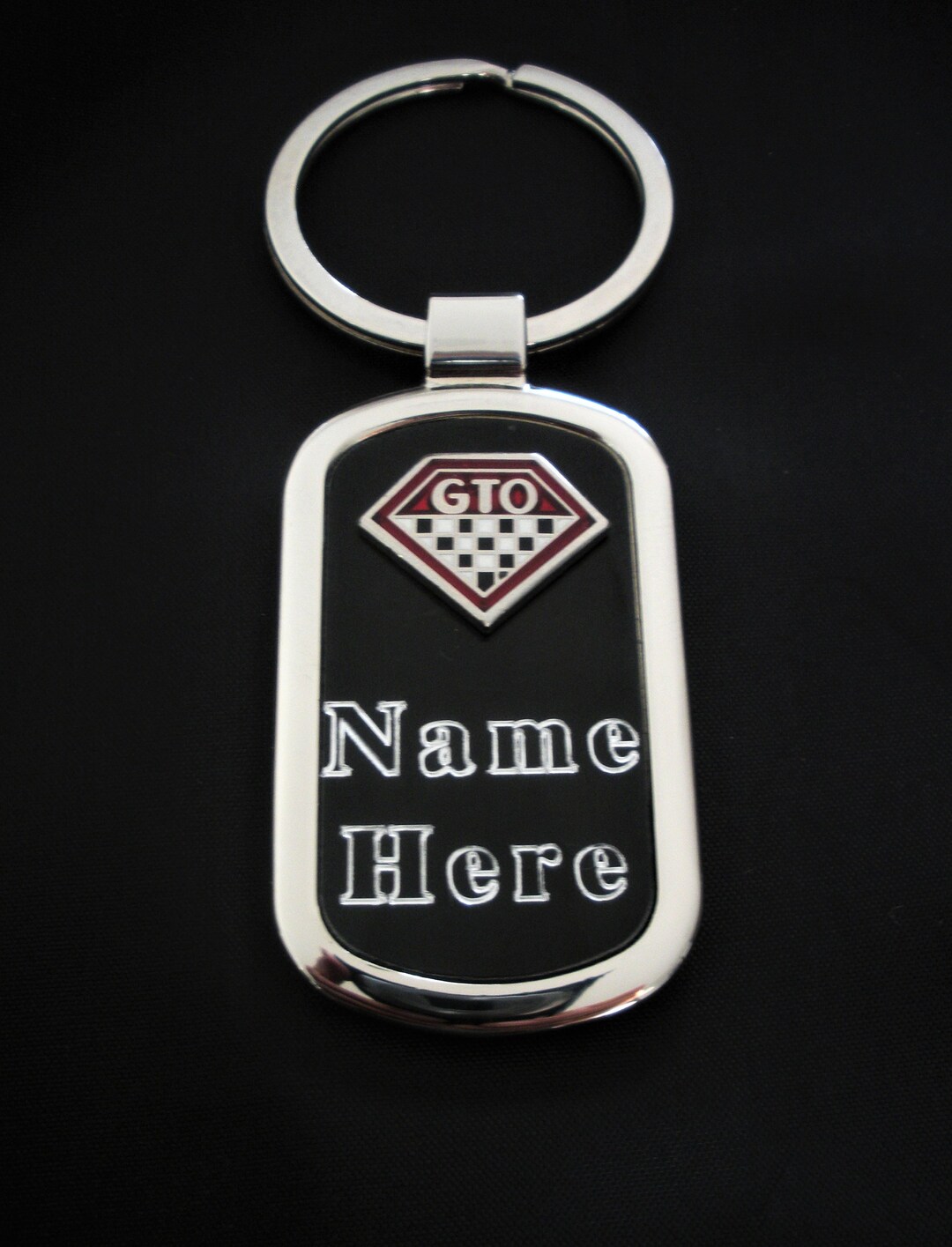 Pontiac GTO Luxury Black Onyx & Silver Keyring-free Engraving ...