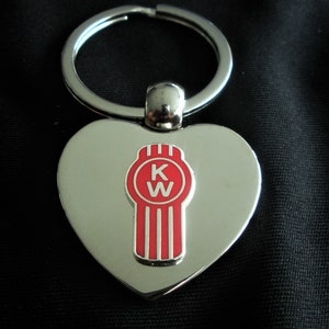 Kenworth Truck Silver Heart Shaped Keyring-free Engraving, Birthday ...