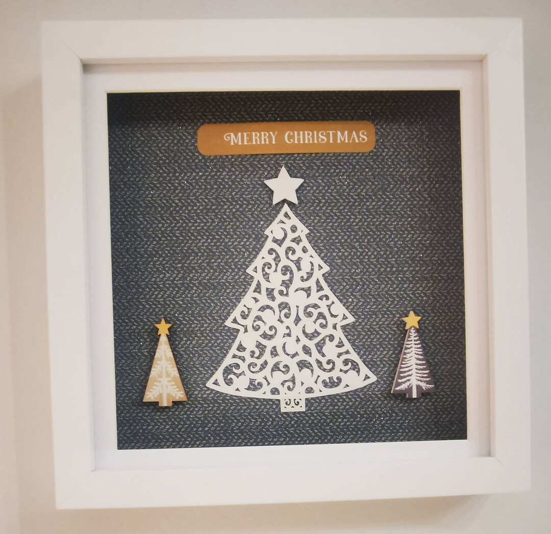 Merry Christmas Box Frame - Etsy