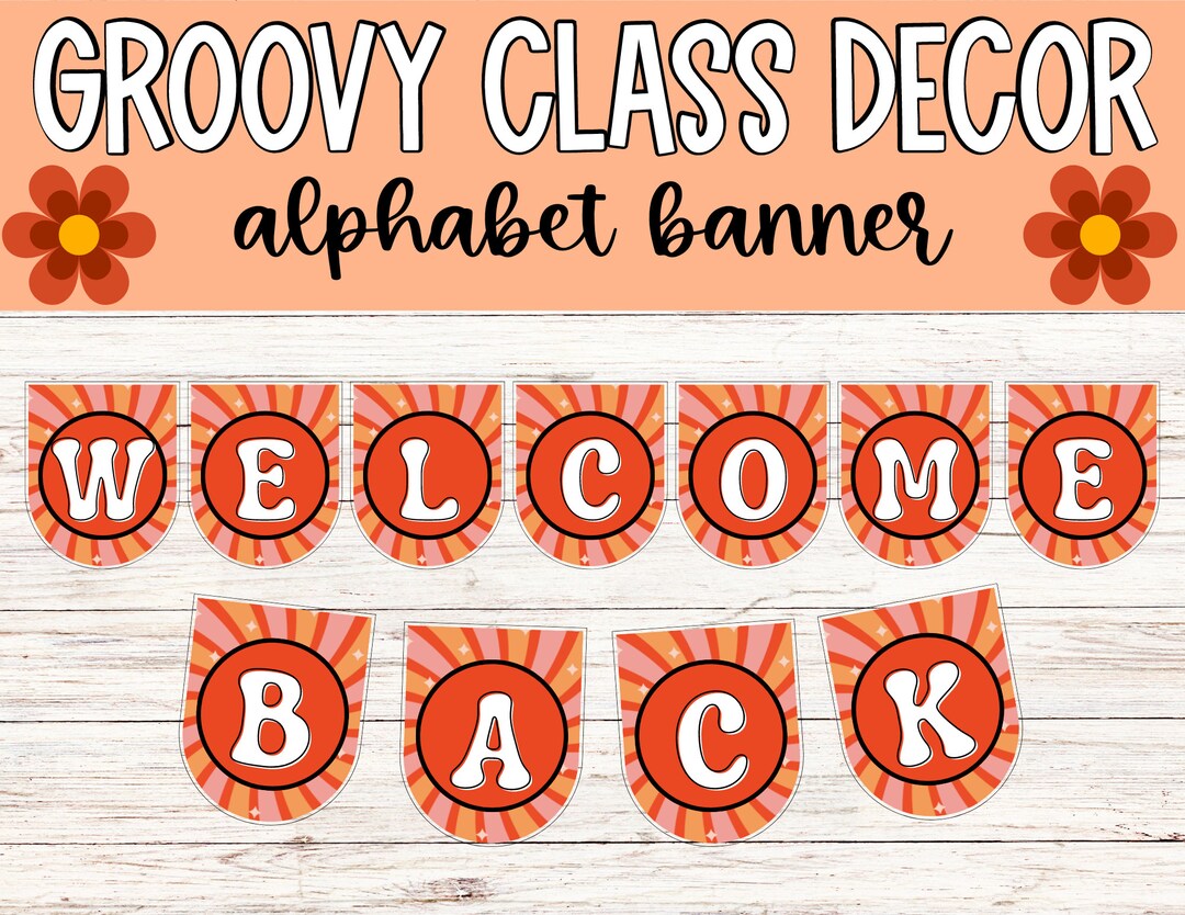 Alphabet Banner DIY Printable Groovy Collection for Classroom or ...