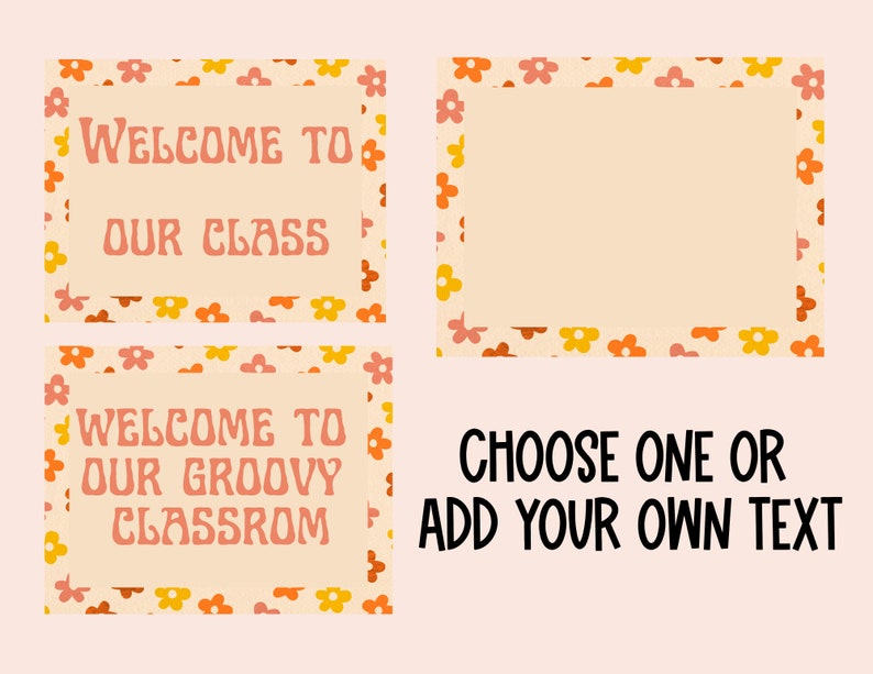 Groovy Retro Editable Door Display Decor Printable and Bulletin Board ...