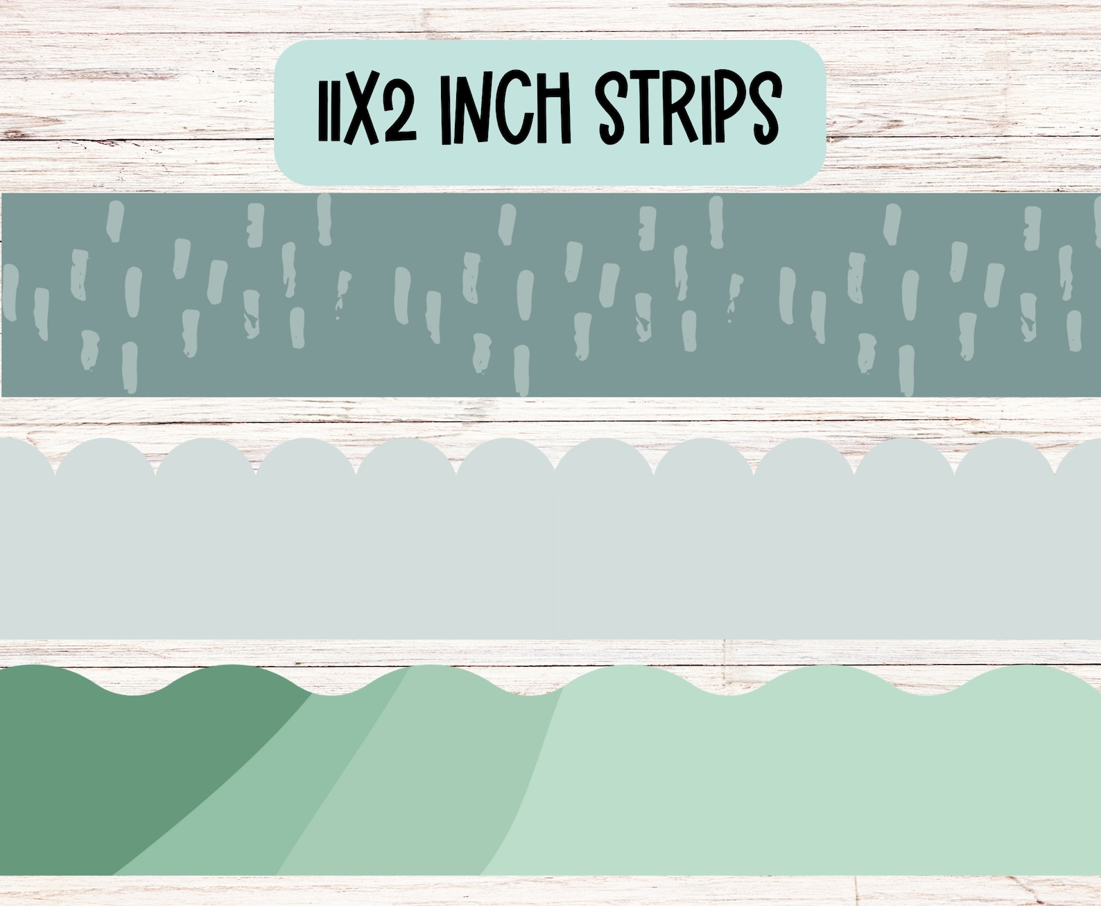 Classroom Bulletin Borders Kit Calming Green Neutral Collection ...