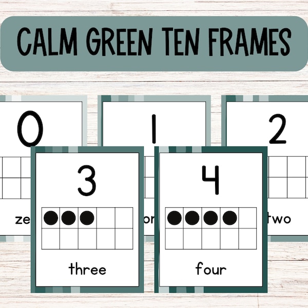 Number Posters With Ten Frame - Etsy