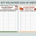 DIY Volunteer Sign up Sheet for Holidays, Events and Fundraisers ...