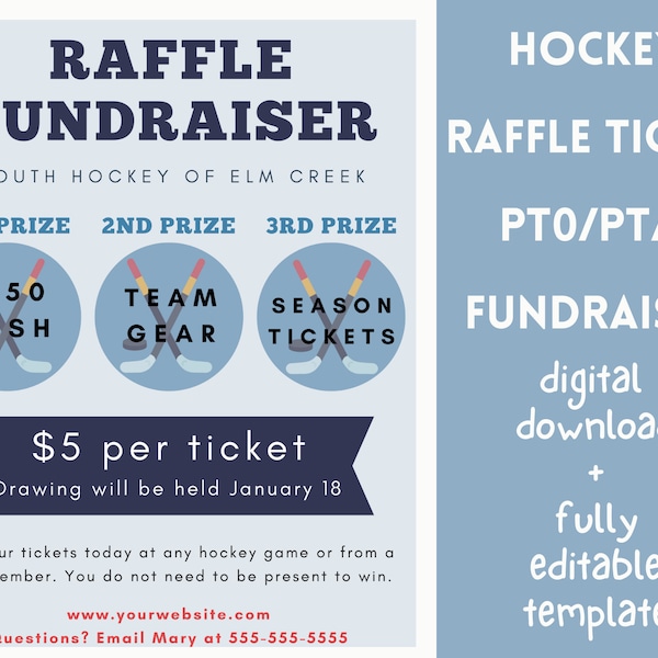 Hockey Raffle Template - Etsy