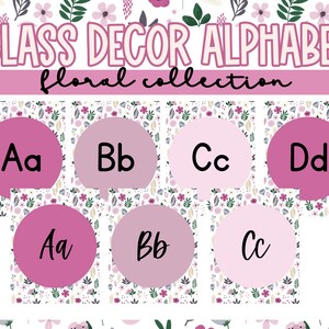 Alphabet Poster Printable Bright Floral Collection for Classroom or ...