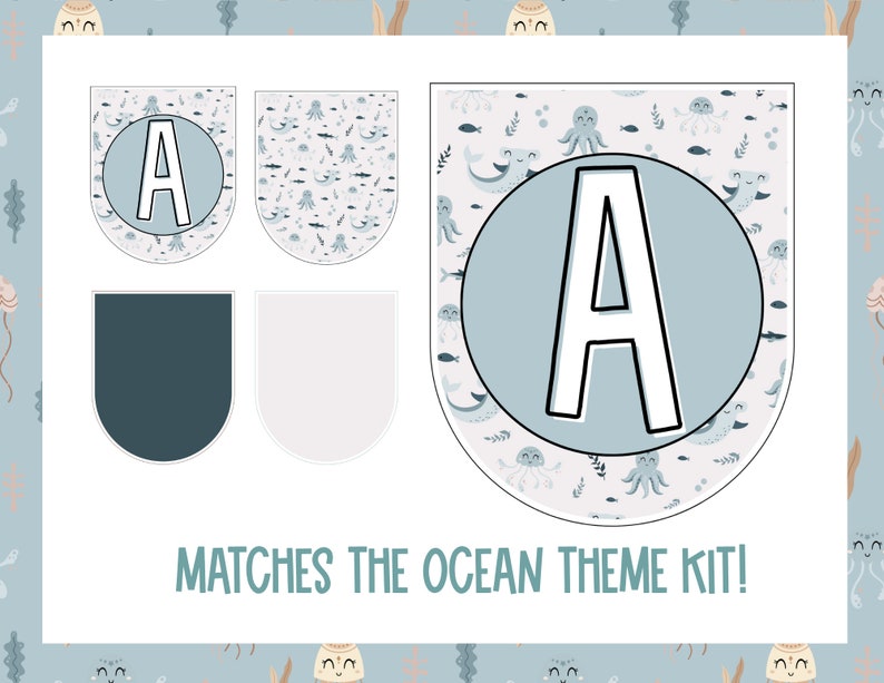 DIY Alphabet Banner for Classroom or Homeschool Decor Ocean Theme - Etsy