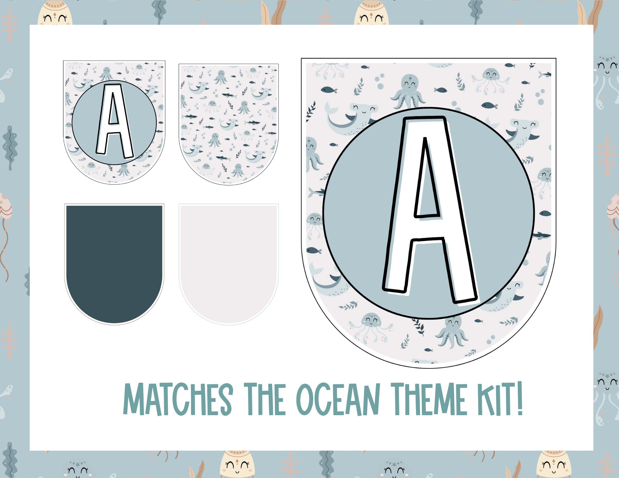 DIY Alphabet Banner for Classroom or Homeschool Decor Ocean Theme - Etsy