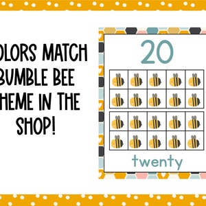 Bumble Bee Ten Frame Posters for Classrooom - Etsy