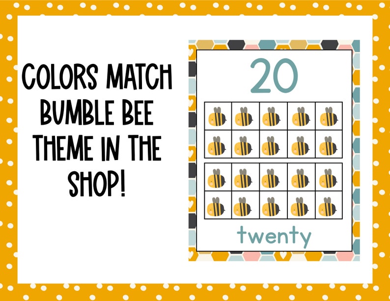 Bumble Bee Ten Frame Posters for Classrooom - Etsy