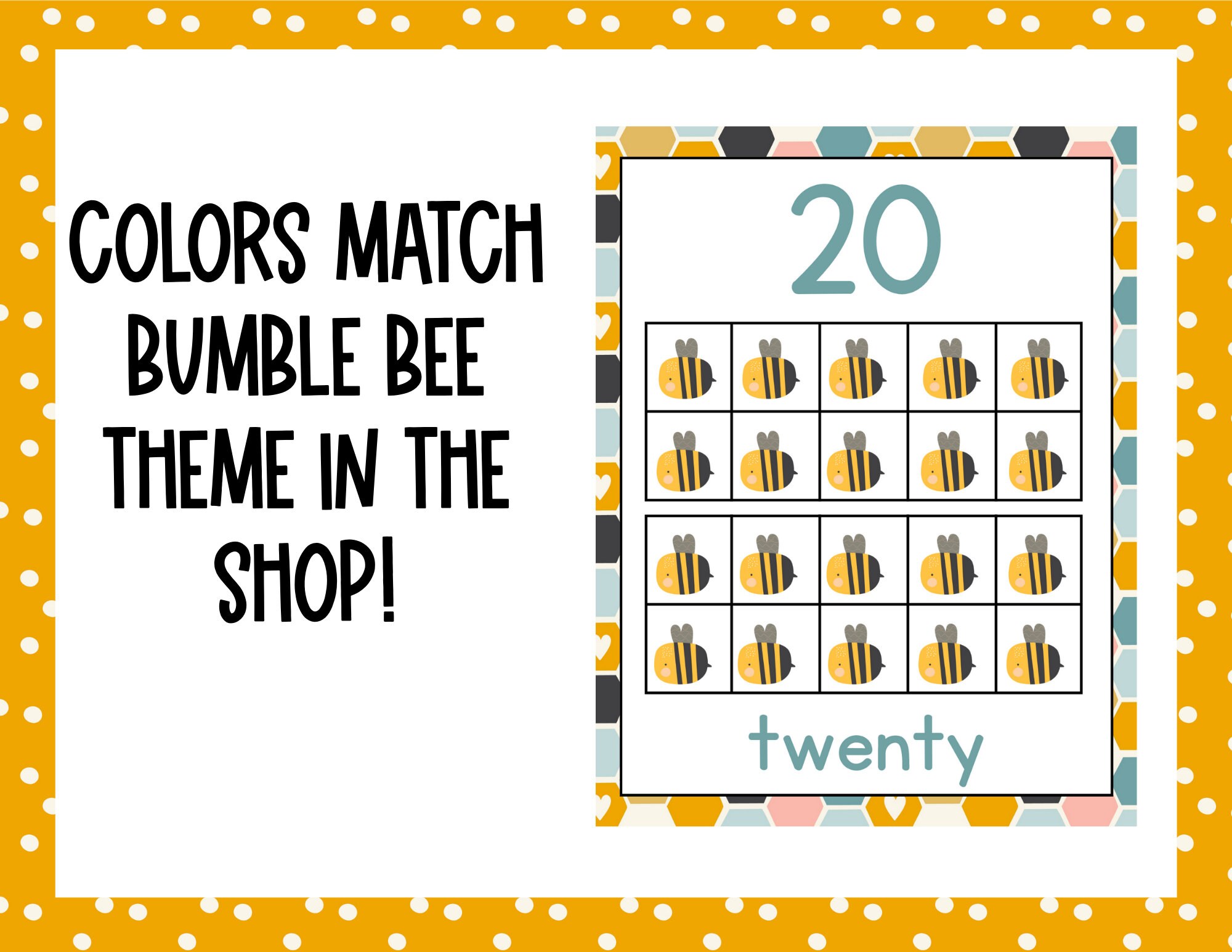 Bumble Bee Ten Frame Posters for Classrooom - Etsy