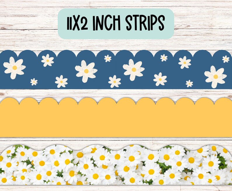 Classroom Bulletin Borders Kit Bold Daisy Neutral Collection ...