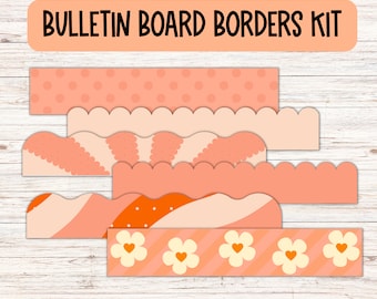 Classroom Bulletin Borders Kit Groovy Collection Printable - Etsy