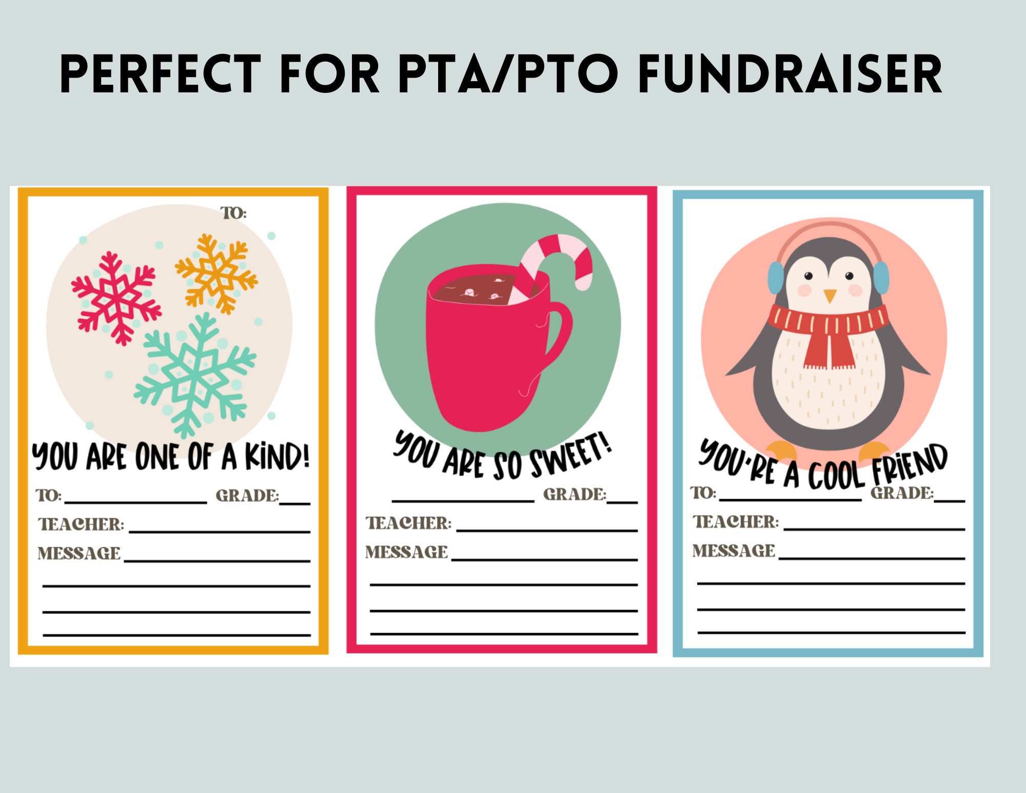 Winter Not Holiday Related Candy Gram for PTO/PTA School Event ...