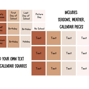 BOHO Neutral Class Calendar Kit for Classroom Organization, Bulletin ...