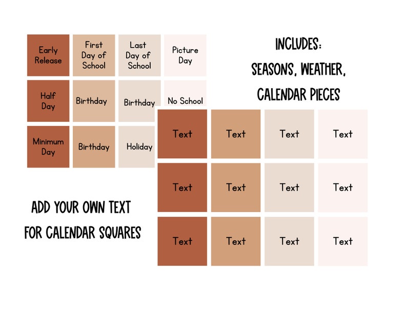 BOHO Neutral Class Calendar Kit for Classroom Organization, Bulletin ...