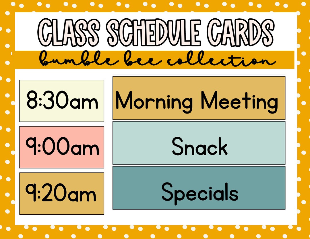 Editable Schedule Cards for Teachers - Bumble Bee Class Decor - Etsy