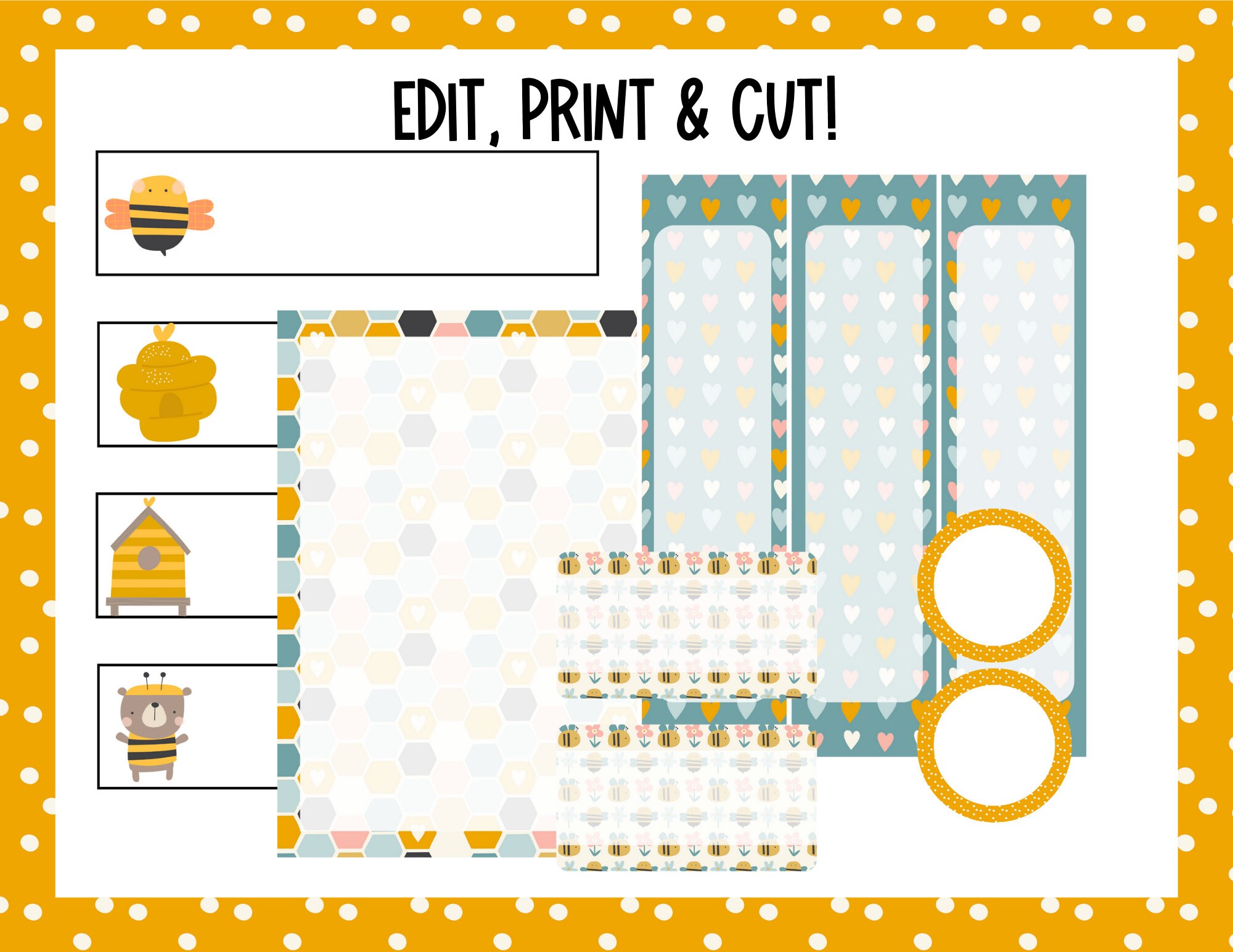 Bumble Bee Theme Student Name Tags and Labels - Etsy