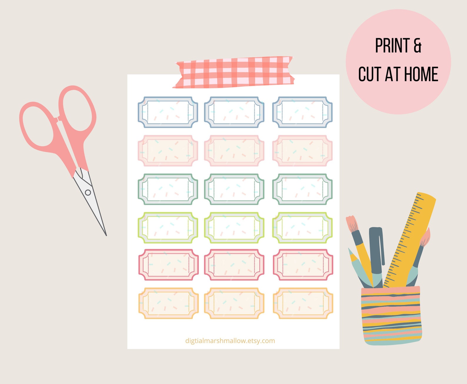 Printable Cute Blank Tickets | Etsy